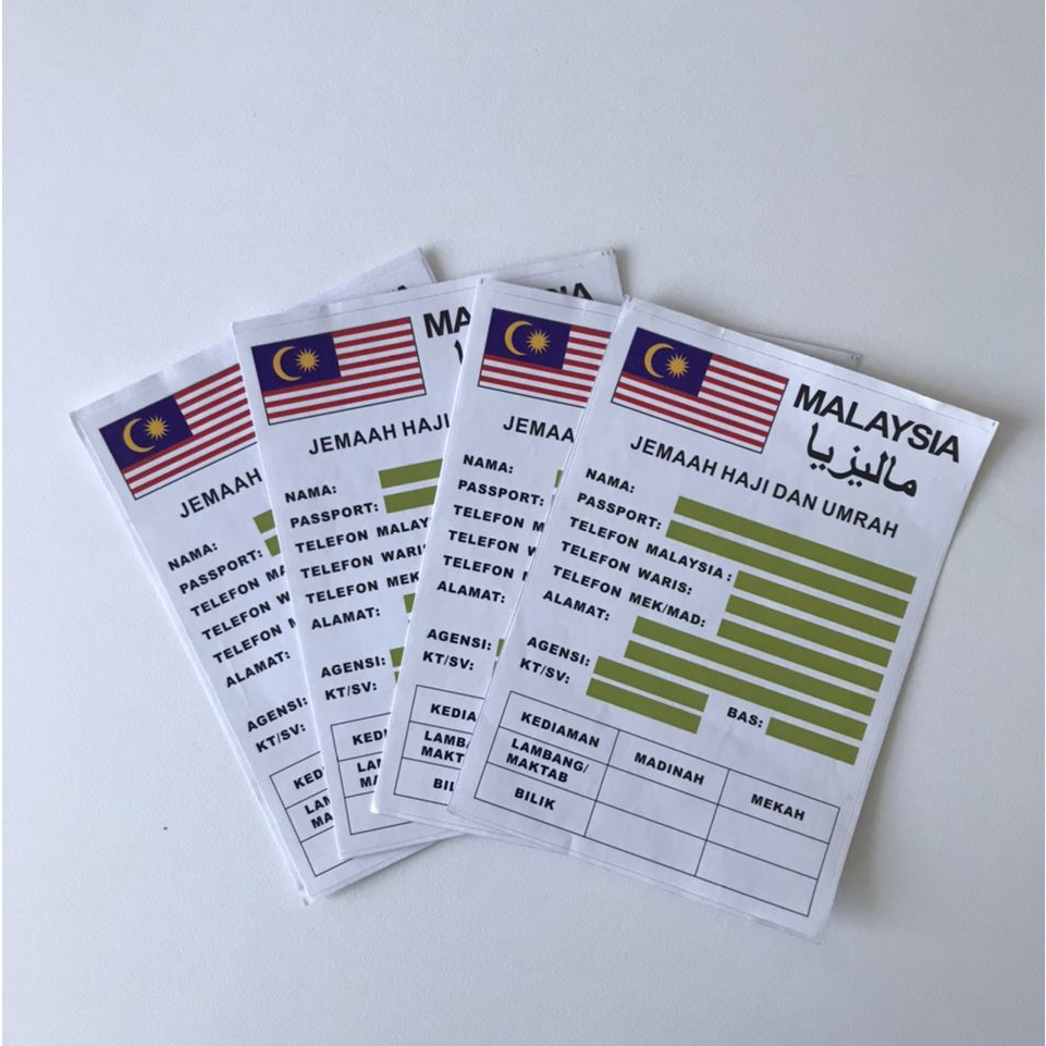 KL Stock Sticker Beg Besar Bagasi Haji Umrah Saiz A4/A5/A6 | Shopee ...