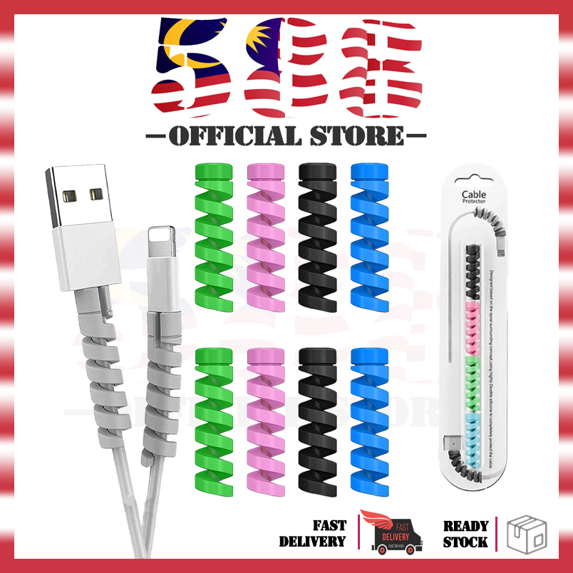 Cable Protector Spiral Wire Wrapper Fracture Data Line Winder Silicone ...