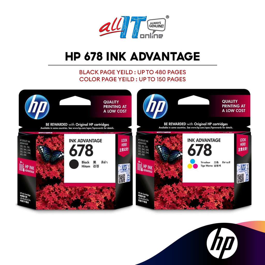 HP 678 Ink Cartridge (Black/Color) | Shopee Malaysia