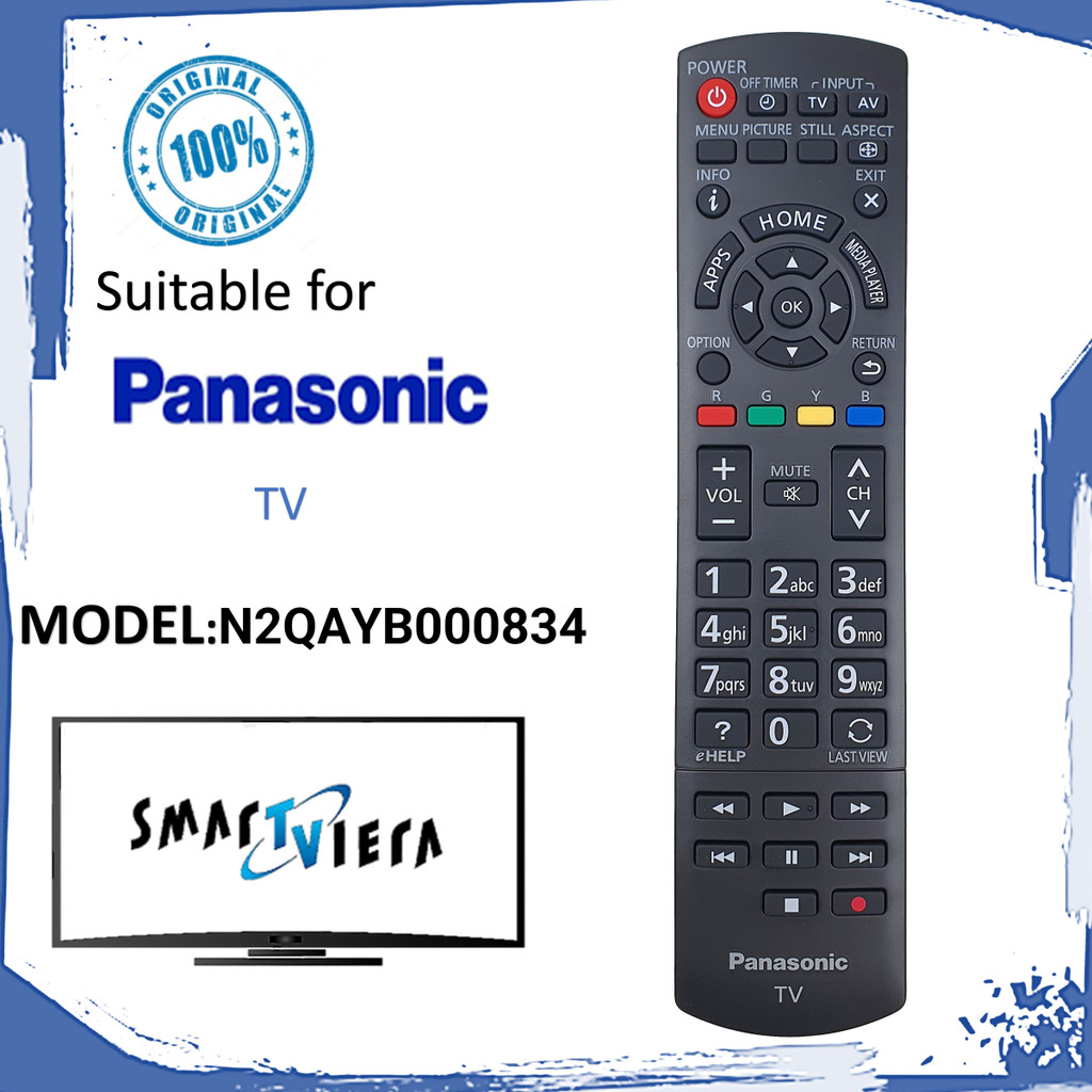 ORIGINAL PANASONIC TV Remote Control MODEL: N2QAYB000834 | Shopee Malaysia