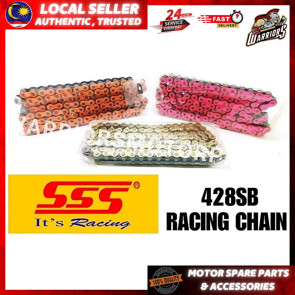 SSS RACING 428SB MOTORCYCLE COLOUR CHAIN 428 RANTAI WARNE (TEKNOLOGI ...