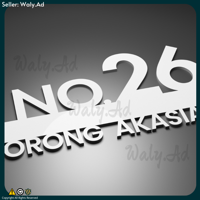 Custom Nombor Plate Rumah No Plat Alamat Rumah 1 Layer Acrylic Double ...