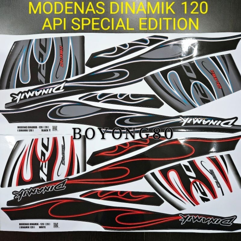 MODENAS DINAMIK 120 CUSTOM DESIGN API SPECIAL EDITION BODY STICKER ...