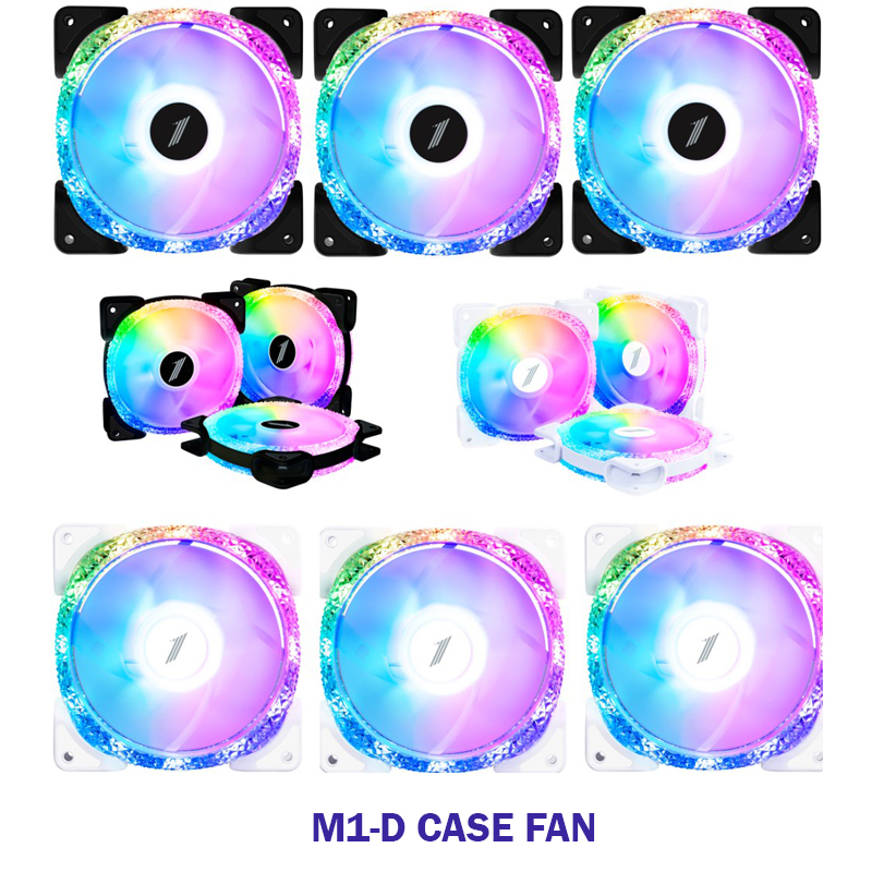 1st Player M1-D DIAMOND BLACK WHITE RGB CHROMA ARGB Casing Fan Case ...