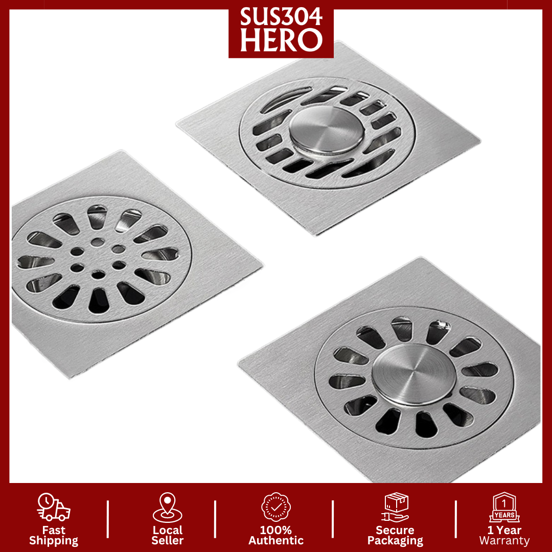 SUS1 10/15CM SUS304 Bathroom Insert Floor Trap Grating / Floor Drain 4/ ...