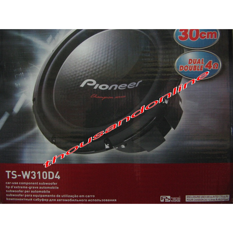 TS-W310D4 (1400 WATT) PIONEER 12'' (DOUBLE MAGNET & DOUBLE VOICE COIL ...