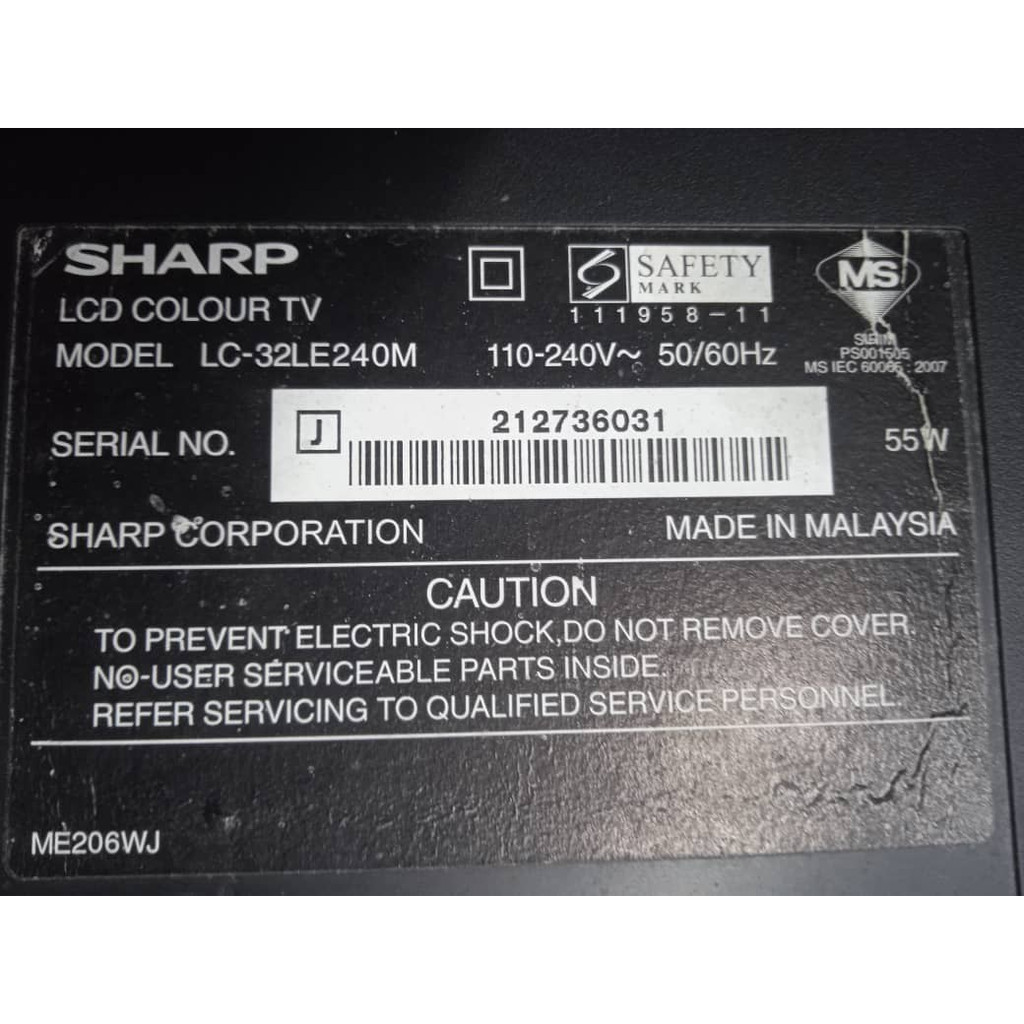 SHARP LC-32LE240M LED TV SPAREPART- READY STOCK | Shopee Malaysia