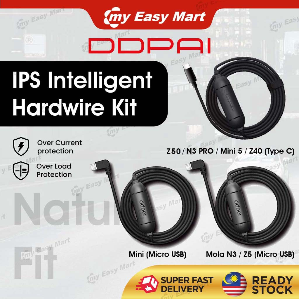 DDPAI Hardwire Kit Type C Micro USB OBD Hard Wire DDPai Z50/Z40/Mini/N3 ...