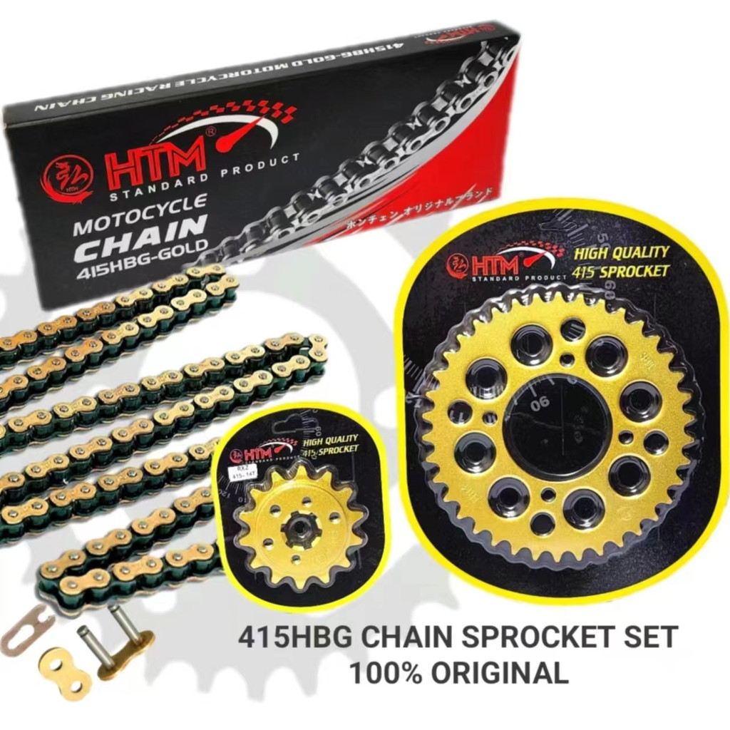 LC135 RXZ 415HBG-132L HTM 415 SPROCKET SET GOLD CHAIN Y125Z Y100 Y110 ...