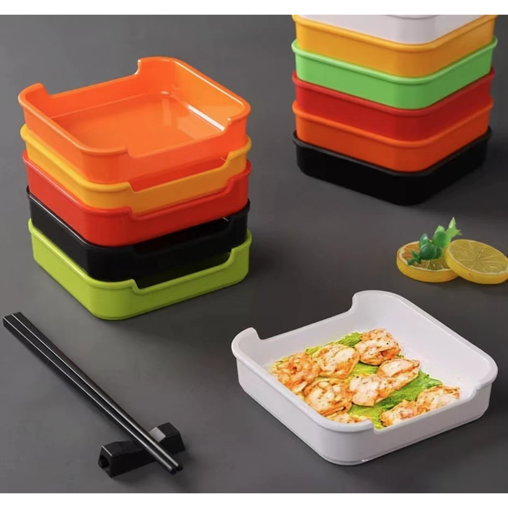 13cm Melamine Color Square Plate Tableware Steamboat Dish Plate ...