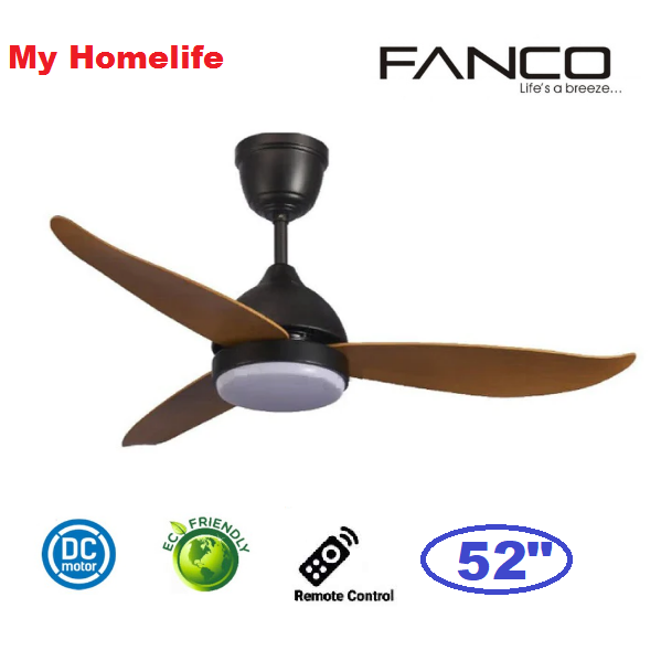 FANCO ARTE 1325 PINE 52 inch CEILING FAN with led light | Shopee Malaysia