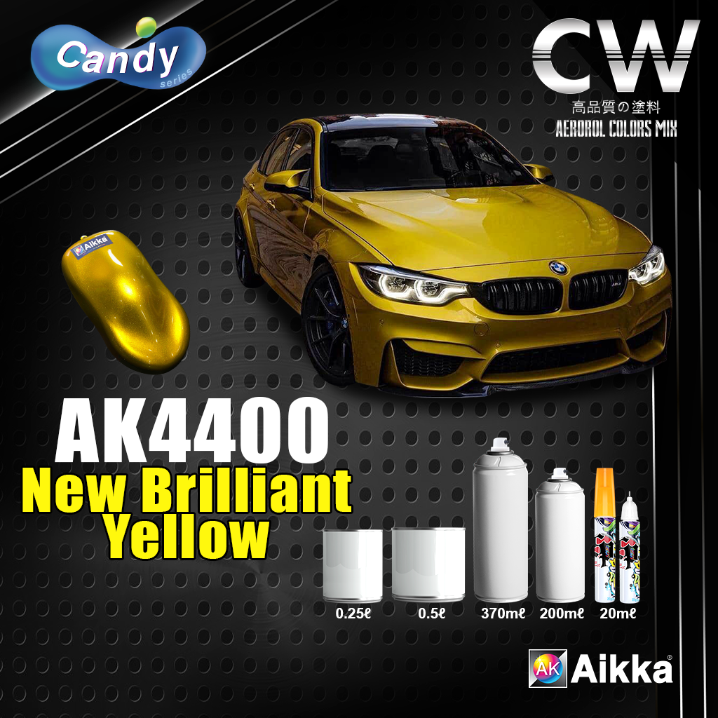 2K Paint 【 AIKKA AK4400 New Brilliant Yellow 】 CANDY SERIES Color Car ...