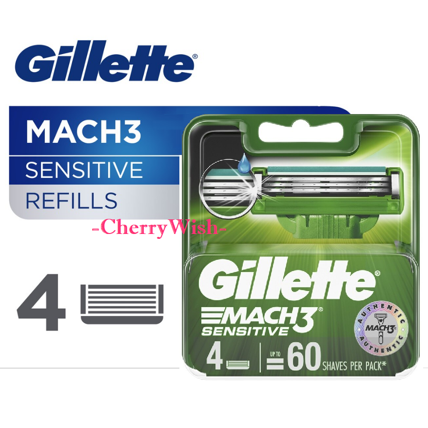 (4s) Gillette Mach 3 Sensitive Refills | Shopee Malaysia
