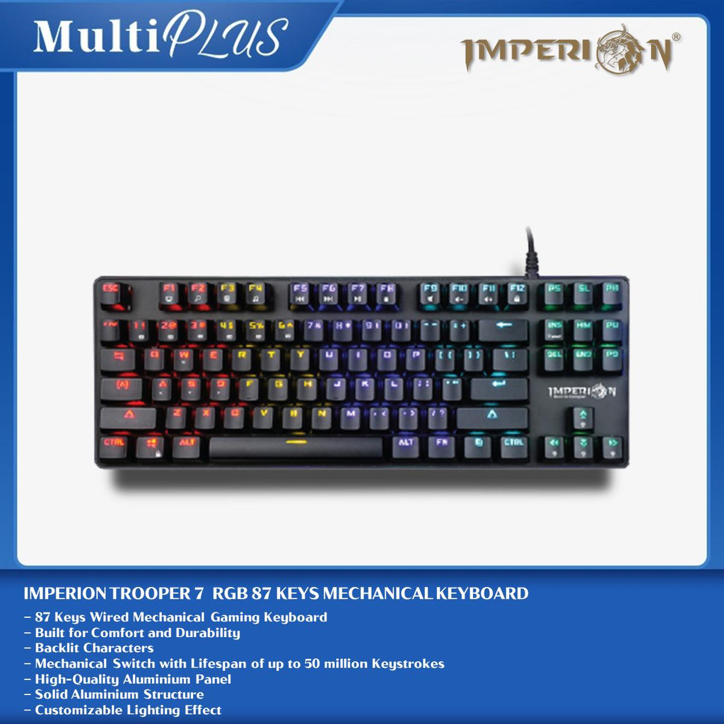 IMPERION TROOPER 7 RGB 87 KEYS MECHANICAL KEYBOARD | Shopee Malaysia