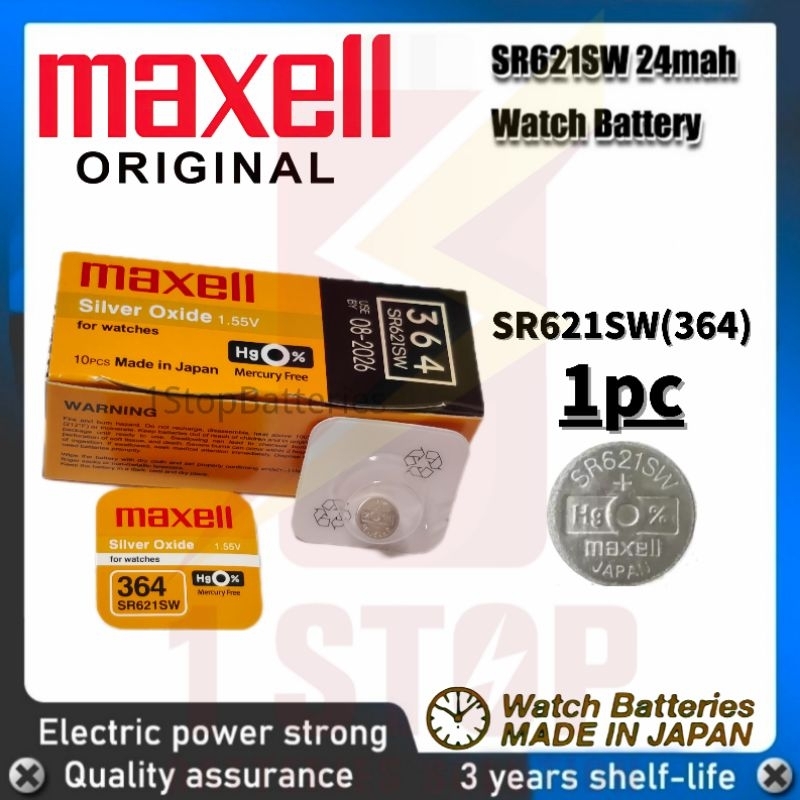 [GENUINE] Maxell SR626SW(377)/SR621SW(364)/SR920SW(371)Micro Silver Oxide Watch Battery 1.55V ...