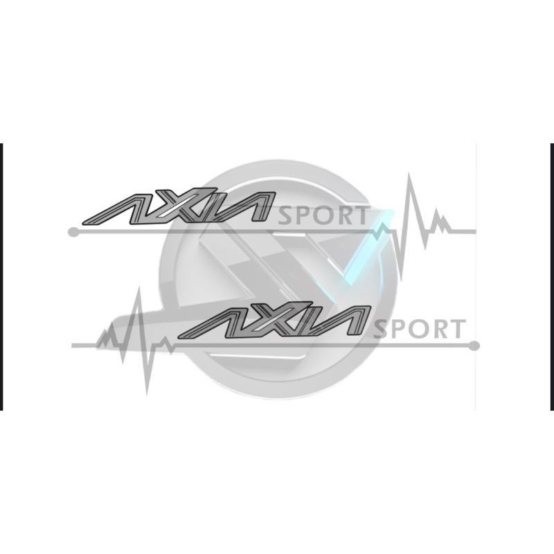 ( Ready Stock ) S1068# 2pcs Axia New Logo Heartbeat Styel Car Sticker ...