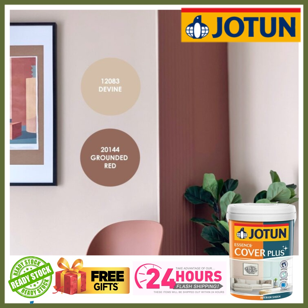 JOTUN 5L 20144 GROUNDED RED 12083 DEVINE ESSENCE COVER PLUS SHEEN ...