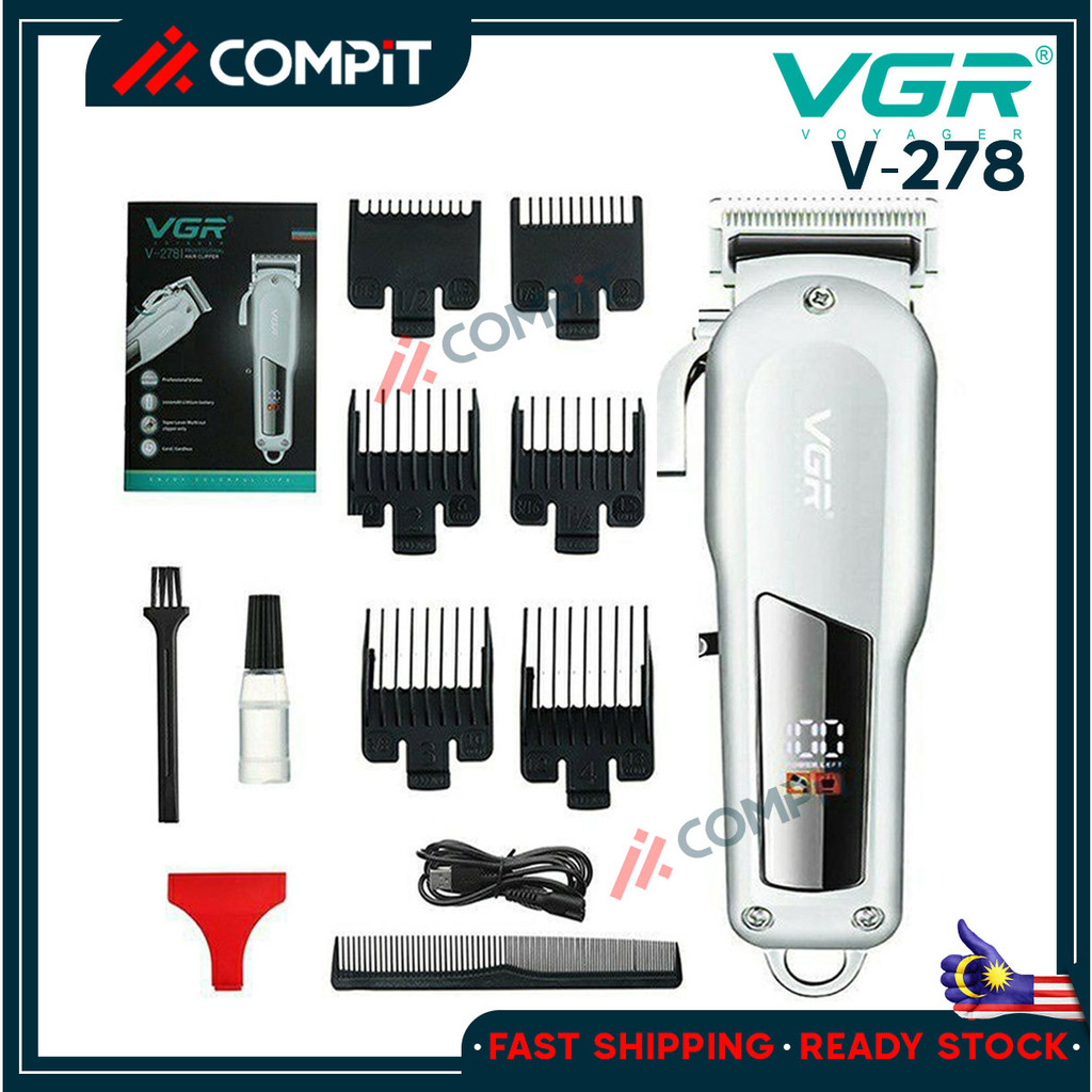 Rechargeable Hair trimmer VGR V-278 ZERO Adjustable Professional Metal hair clipper with LED ...