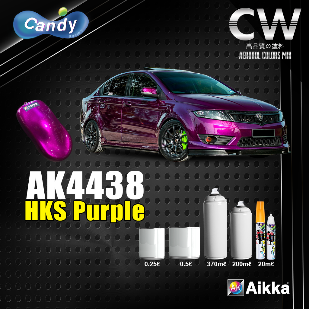 2K Paint 【 AIKKA AK4438 HKS Purple 】 CANDY SERIES Color Car Motor Paint ...
