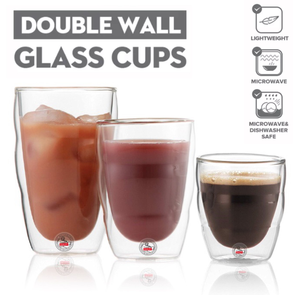 Double Wall Glass Cup Coffee Glass Cup Mug Double Layer Glass Tea Cup ...