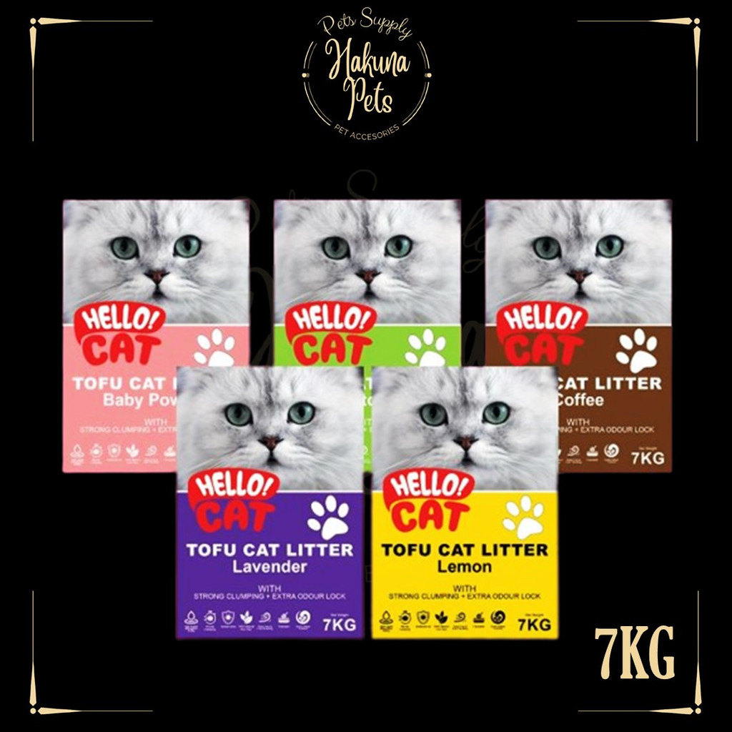 Hello Cat Tofu Cat Litter 7KG -(Lemon / Lavender / Coffee / Baby Powder ...