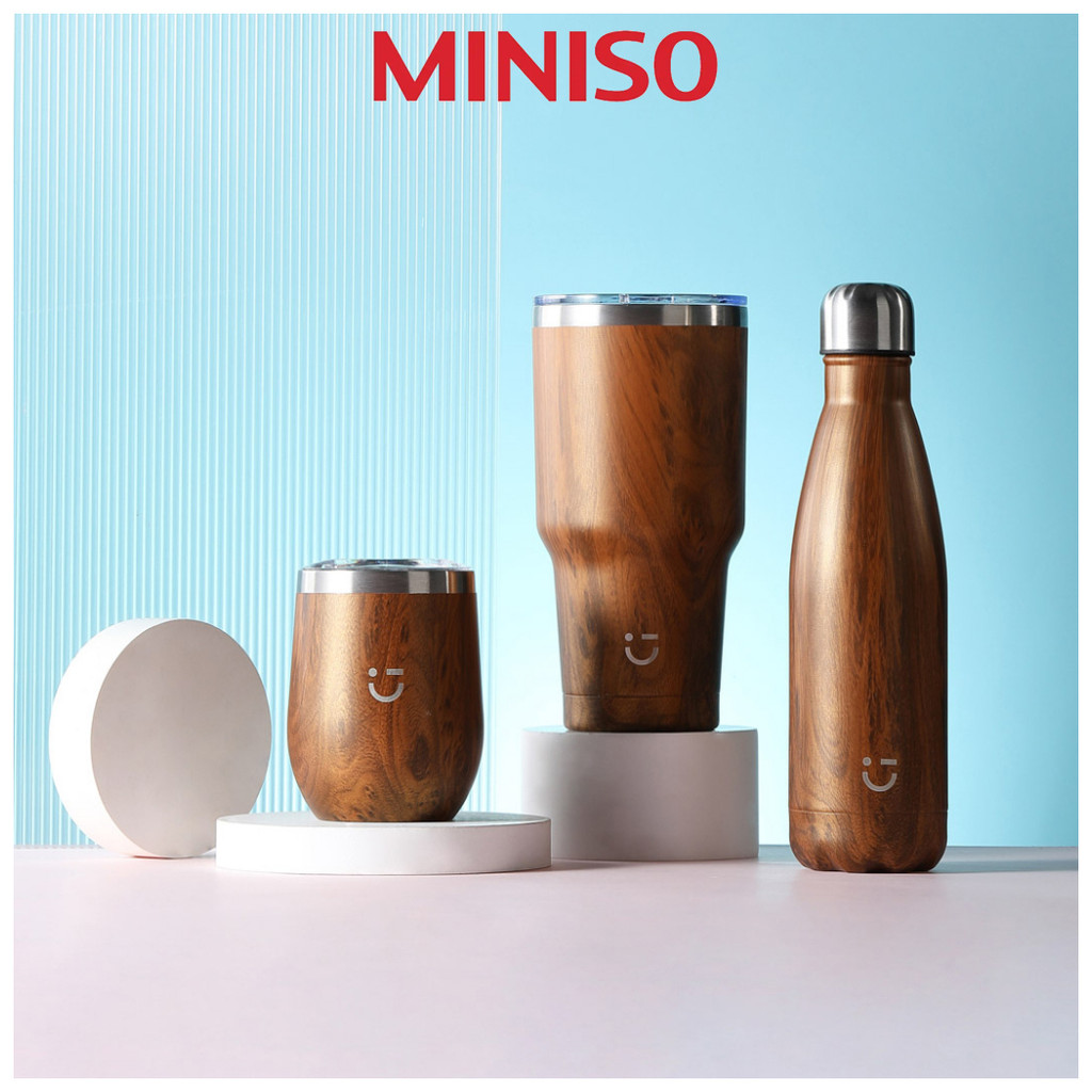 MINISO_Imitation Wood Grain Stainless Steel Tumbler | Shopee Malaysia
