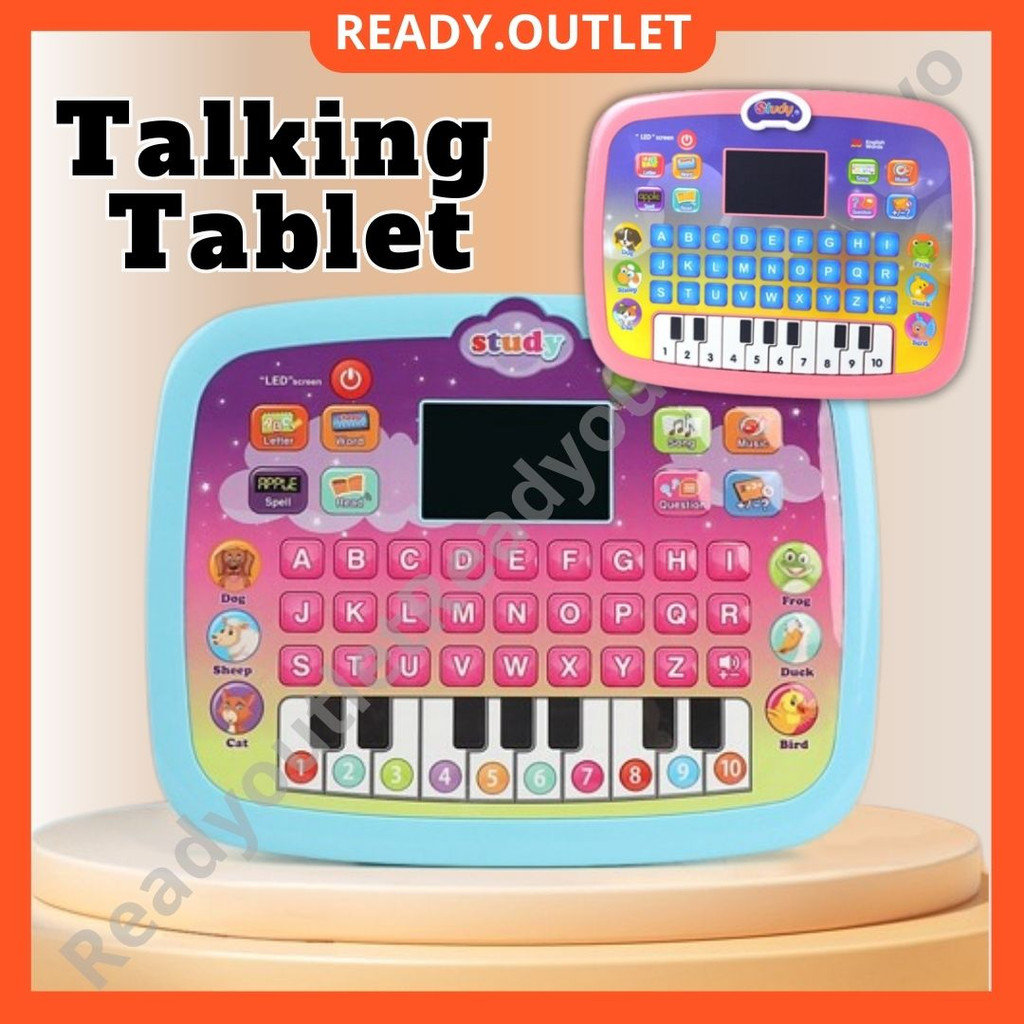 English Learning Piano Tablet Computer Kids Toy With LED Screen Display ...