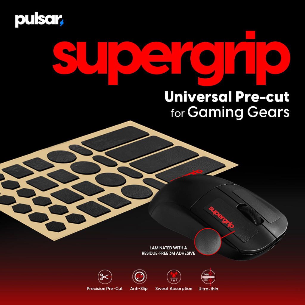 Pulsar Supergrip Pre Cut Universal Grip Tape For Gaming Gears Pre