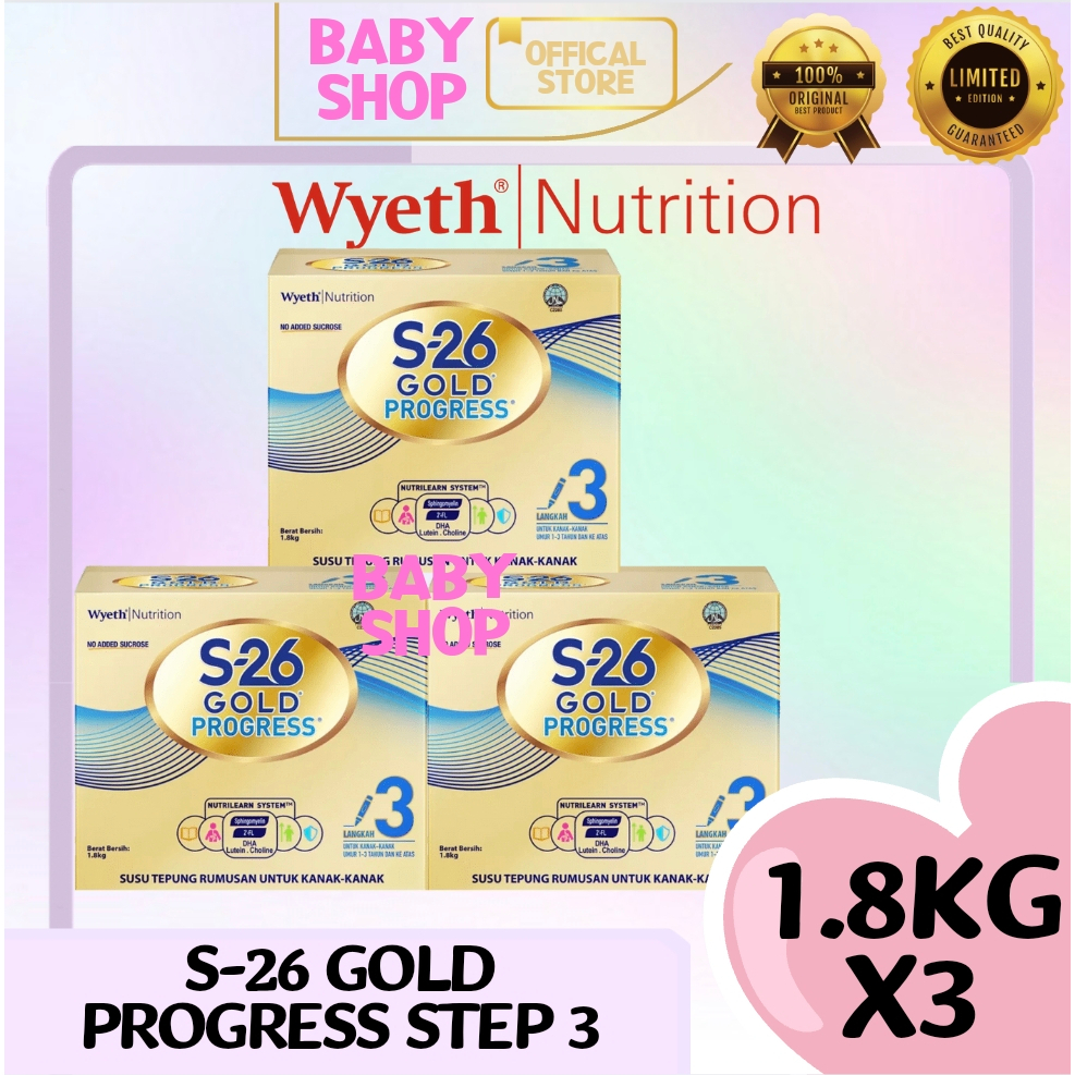 S26 Gold Progress Step 3 (1.8kg x 3) Exp: 09/2024 (Wyeth) | Shopee Malaysia