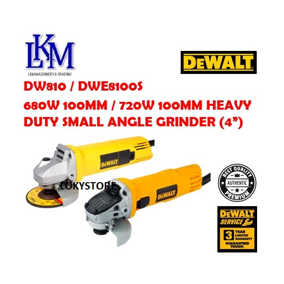 [DEWALT] DW810 / DWE8100S 680W / 720W HEAVY DUTY SMALL ANGLE GRINDER ...