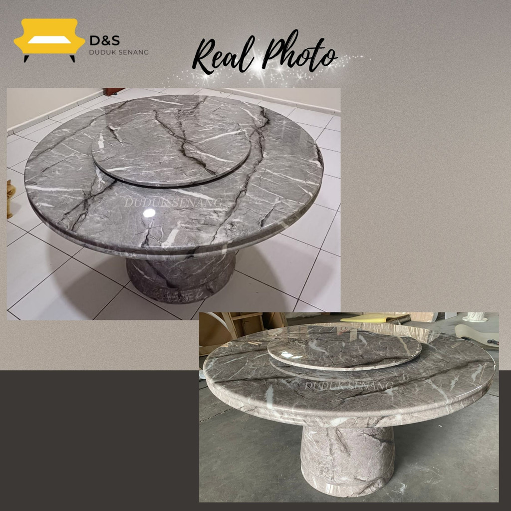 TUSCANY Marble Table Only / Meja Marbel Sahaja (FREE REVOLVING TOP ...