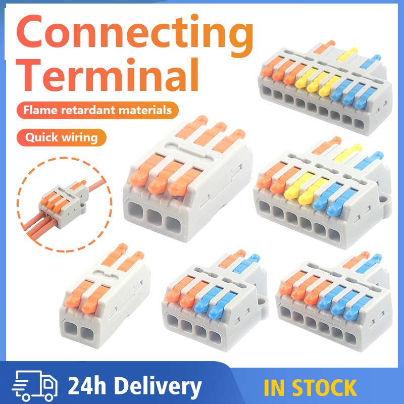 Quick Connector Wire Connector 2/3 Input 4/6/9 Output Mini Quick Wire Connector Universal Wiring ...