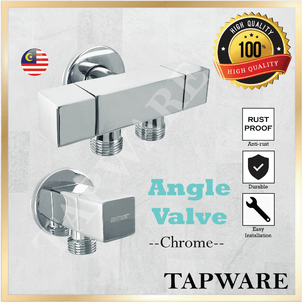 Solid Brass Square Bathroom Faucet Angle Valves/ Bidet Valve Chrome ...