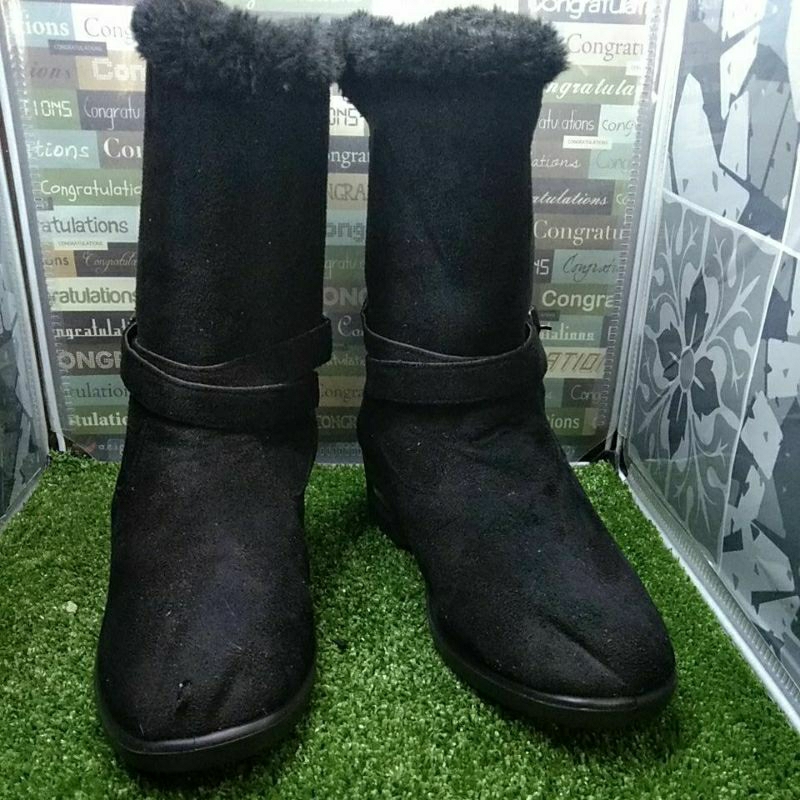 KASUT BOOT HIGHCUT LEATHER / KULIT PEREMPUAN BUNDLE (5 UK) | Shopee ...
