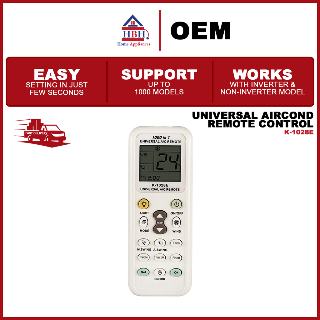 Multi Universal Digital LCD AC Remote for Air Conditioner K-1028E ...