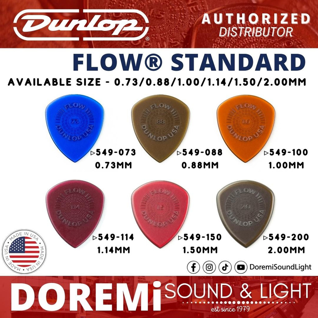 Jim Dunlop 549 Flow Standard Grip Guitar Pick, Pack of 3pcs Guitar ...