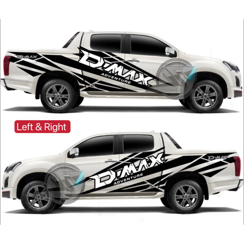 (Ready Stock) S1070# 1Set 3pcs ISUZU DMAX Car Body Vinyl Decal Sticker ...