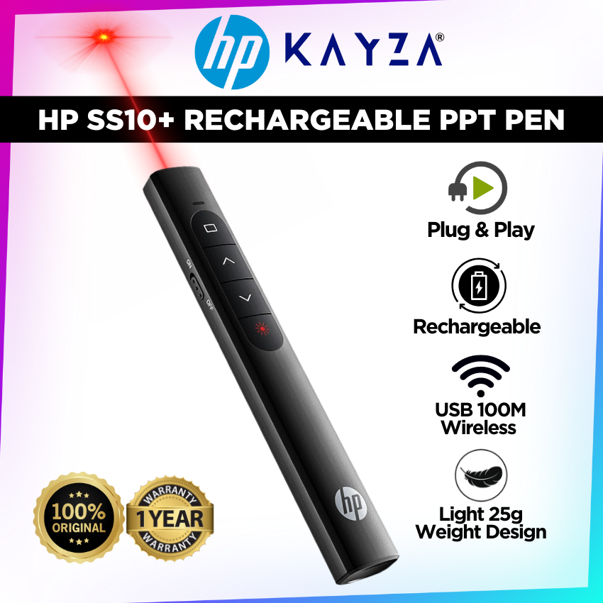 [1 Year Warranty] Original HP SS10/SS10 Pro Rechargeable Wireless Laser Presentation Pointer ...