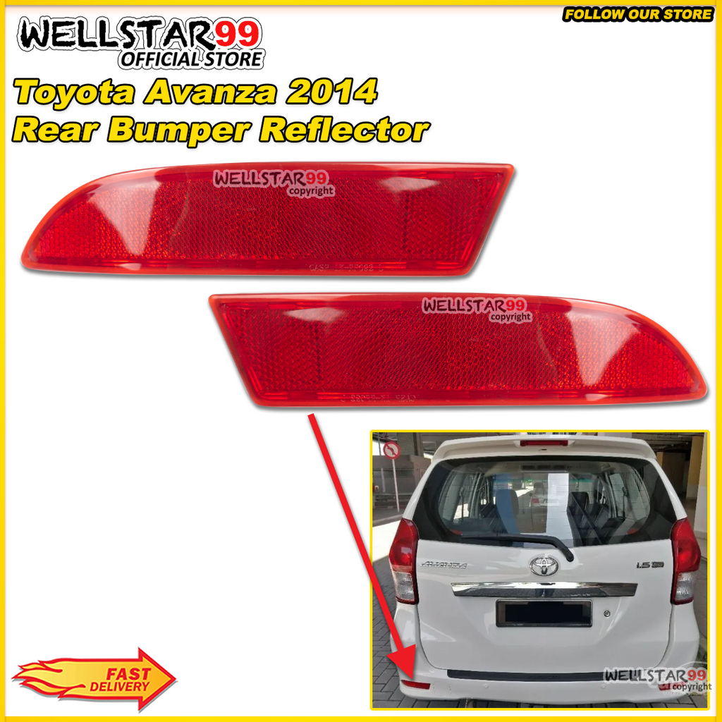 Toyota Avanza 2014 Rear Bumper Reflector Cover | Shopee Malaysia