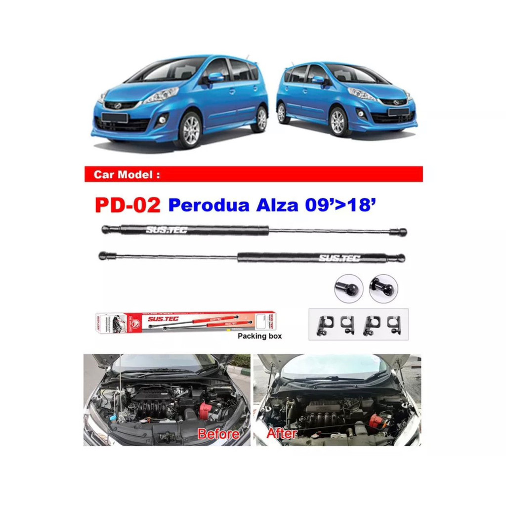 Perodua Alza Sustec Front Hood Damper Bonnet Gas Lifter (2009 - 2018 ...