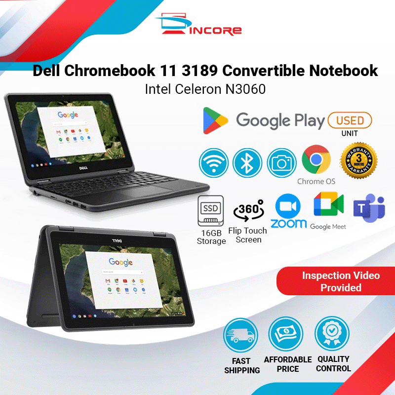 Dell Chromebook 11 3189 2 in 1 (Touch Screen + Play Store) - Intel ...