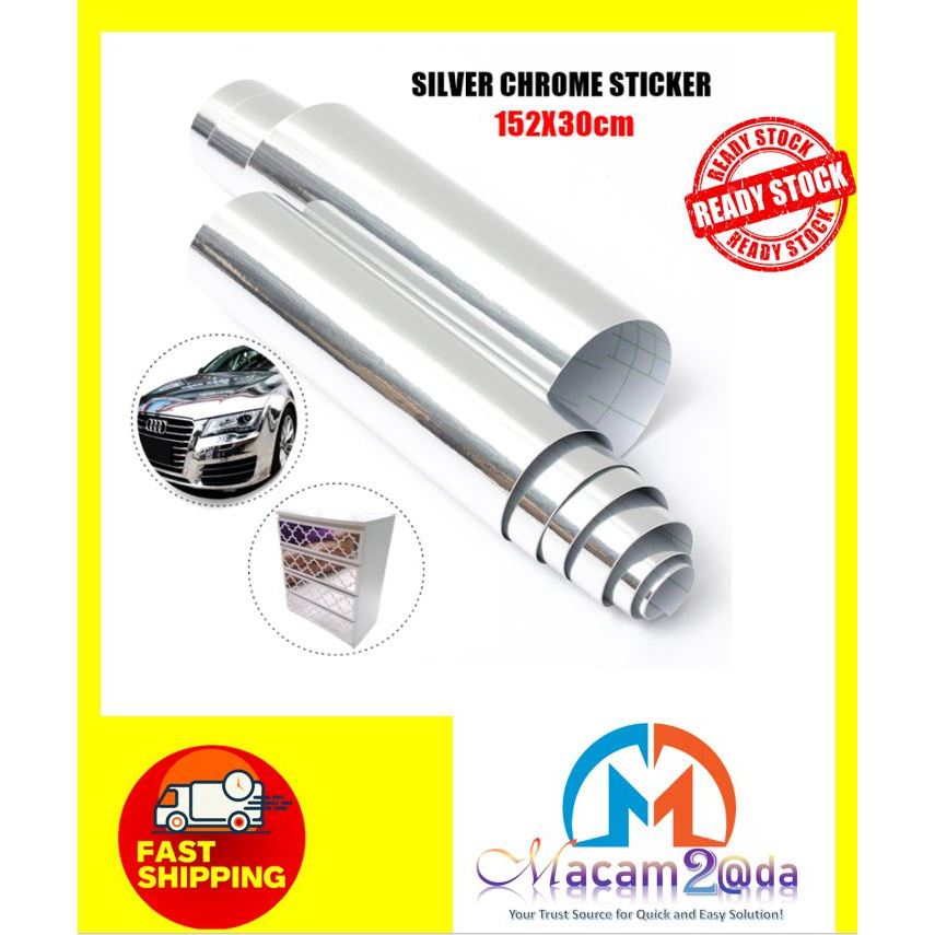 🌟Ready Stock🌟 Silver Chrome Sticker Door Lining Glass Moulding Car Wrap ...