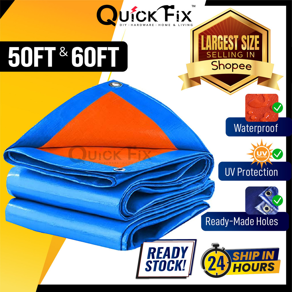 QuickFix 50ft 60ft Canvas Canopy Blue Orange Kanvas Khemah Pasar Malam ...
