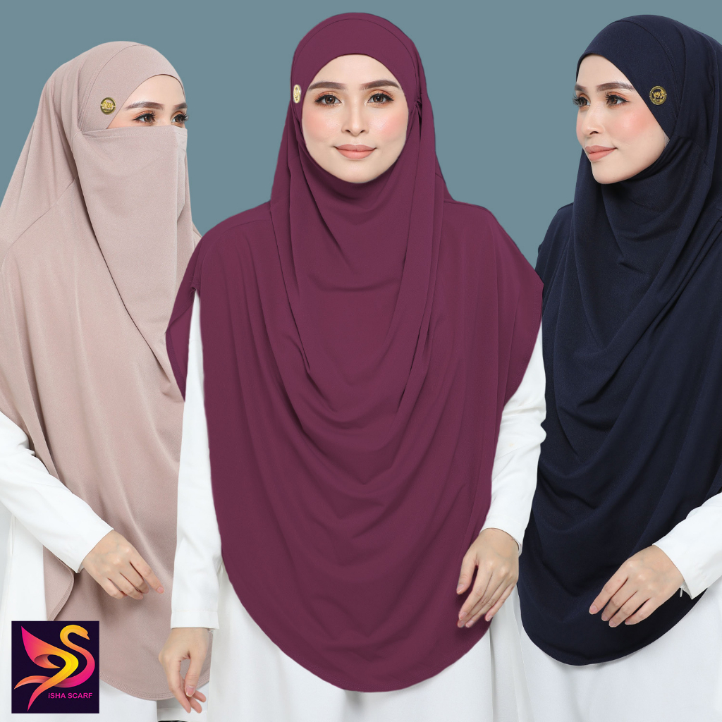 Khimar Khatija Labuh 6XL | Khimar Tali Ikat | Shopee Malaysia