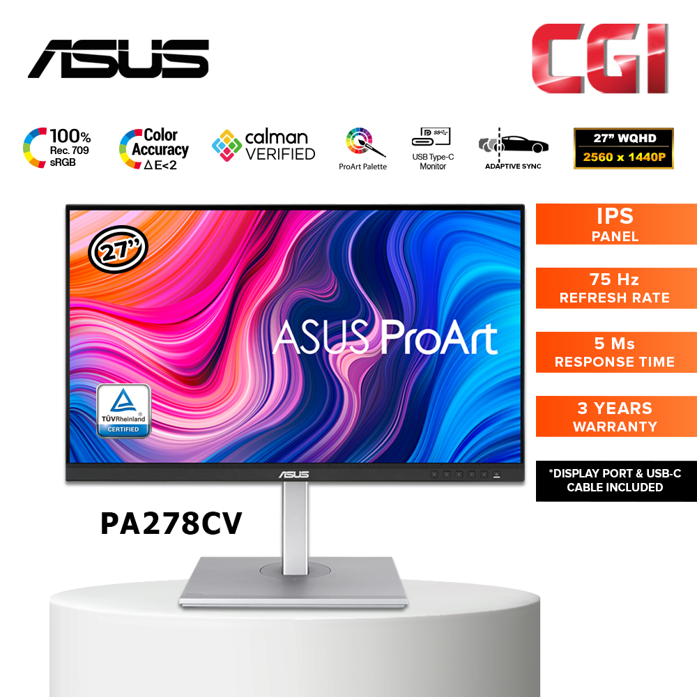 Asus ProArt 27" PA278CV WQHD IPS 70Hz 100%Adobe RGB&REC.709 Color ...