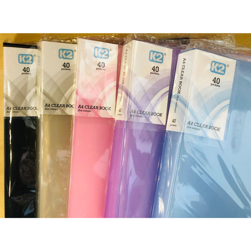 K2 A4 Clear Book 40 Pockets ( Ice Colour) | Shopee Malaysia