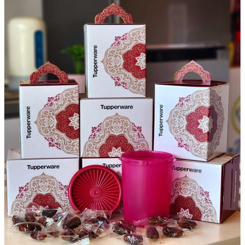 Kurma Gift Set Kurma Mahligai 300g Tupperware Brands with deco Canister ...