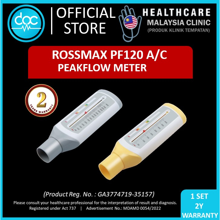 Rossmax PF120 Adult/Child Peak Flow Meter with Color–Coded Indicators ...