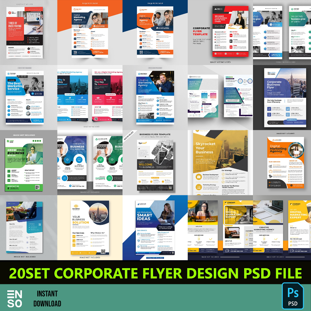 20 SET Corporate Flyer Design Mockup | High Quality Editable Flyer ...