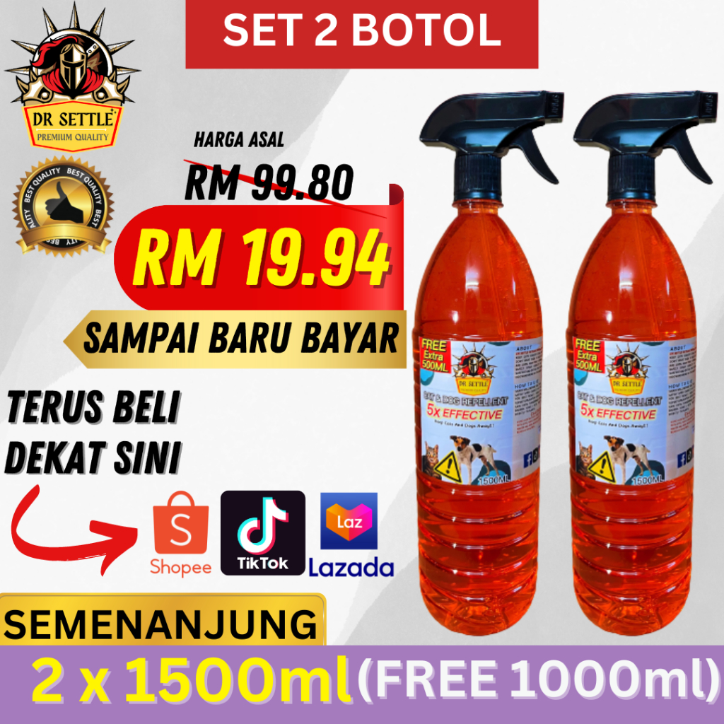 Dog & Cat Repellent (1500ML) Penghalau Halau Kucing Plant Extract Water ...